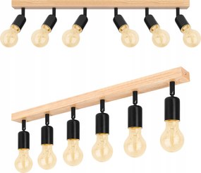 Závěsné stropní svítidlo nástěnná lampa Led lustr 6x E27 svítidlo Loft Dřevo