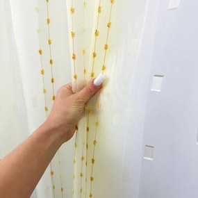 Voálová záclona s olůvkem Champagne kostka metráž Ervi 960-03