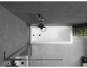 Mexen Next L, 1-křídlová vanová zástěna 80 x 150 cm, 6mm čiré sklo, grafitový profil, 895-080-000-03-00-95