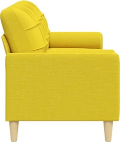 3místná pohovka s polštáři světle žlutá 210 cm textil 3278206