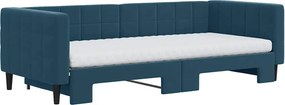 Válenda s přistýlkou a matracemi modrá 90 x 200 cm samet 3196714