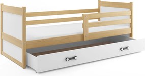 SMB Dětská postel se šuplíkem RICK 1, 90x190 cm Dekor: Borovice, Barva šuplíku: Bílá