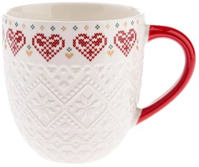 Bílý porcelánový hrnek s vánočním motivem 630 ml Knitting – Dakls