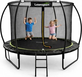 LEAN Sport Zahradní trampolína LEAN s vnitřní sítí, černo-zelená, 252 cm, 8 ft