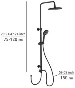 WENKO 25311100 - Sprchový set WATERSAVING SYSTEM 120 cm černá