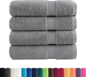 Prémiové osušky SOLUND 4 ks šedé 100x150 cm 600 g/m² 137312