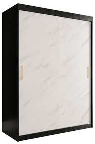 Šatní skříň MARMUR T Abika 150/200/62 barevné provedení: černý mat-bílý mat