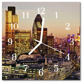 Skleněné hodiny čtvercové Londýn 30x30 cm