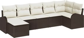 Set pohovek 7 ks Hnědá polyratan 3354797