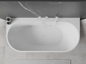 Mexen Oval+ volně stojící vana ke zdi 170 x 80 cm, bílá, bílý přepad - 52681708000-20