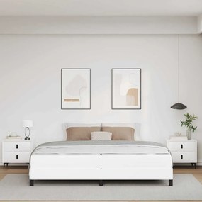 Rám postele s matrací Úplně bílá 200 x 200 cm textil 3398649
