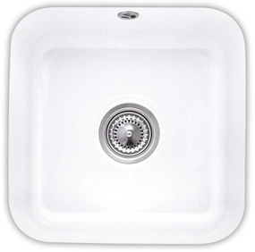 Villeroy & Boch - Keramický dřez 45x45 cm s odtokem, CeramicPlus, alpská bílá 670301R1