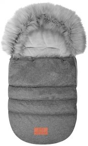 Dětský zimní fusak s kožešinkou 90 x 50 cm, nepromokavý, šedý