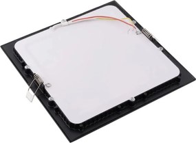 T-LED Černý vestavný LED panel hranatý 174 x 174mm 12W 24V CCT 102213