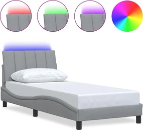 Rám postele bez matrace Hanko světle šedá 90 x 190 cm textil 3310426