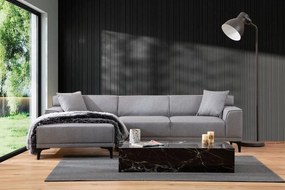 Designová rohová sedačka Dellyn 250 cm světle šedá - levá