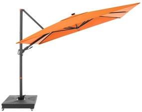 Doppler myZone 220 x 300 cm LED - výkyvný zahradní slunečník s boční tyčí oranžová