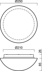 OS AUR70859 AURA 7 IP stropní/nástěnné skleněné svítidlo bílá IP65 4000 K 10W LED HF - OSMONT