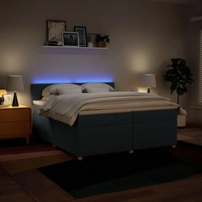 Box spring postel s matrací modrá 200x200 cm textil 3289086