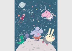 Dětská vliesová fototapeta na zed' Prasátko Peppa Vesmírné Dobrodružství | 225 x 270 cm | DFTD3P5173