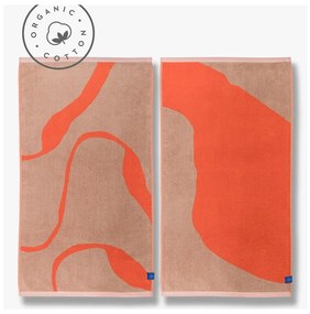 Oranžové/světle hnědé ručníky v sadě 2 ks z Bio bavlny 50x90 cm Nova Arte – Mette Ditmer Denmark