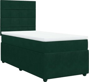 Box spring postel s matrací tmavě zelená 80 x 200 cm samet 3294493