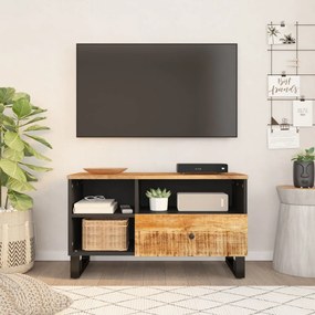 TV stolek 80 x 33 x 46 cm masivní mangovník a kompozitní dřevo - Default Title