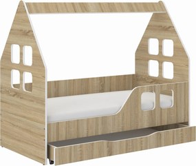 Wooden Toys Dětská postel DOMEK SONOMA se zásuvkou 140x70 (pravá)
