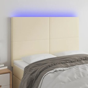 Čelo postele s LED krémové 144x5x118/128 cm umělá kůže 3122236