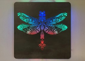 Li-Go "Vážka" světelný obraz RGB  230V 62x62cm provedení povrchu: dub