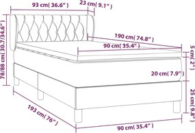 vidaXL Box spring postel s matrací 90x190 cm textil [3126448] Barva: Modrá