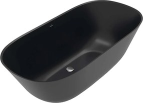 Villeroy & Boch Theano - Volně stojící vana, 175x80 cm, Quaryl, Pure Black UBQ175ANH7F200V-R7
