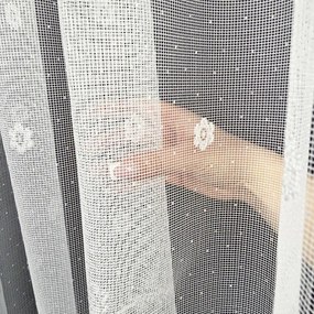 Žakárová jemná záclona bílá metráž Ervi 31192