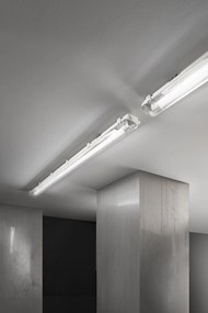 FAN LED-ATLANTIC-1XT8-150 Vodotěsné stropní svítidlo Atlantic Silver LED 1xT8 (zářivka v ceně), IP65, délka 150 cm - FANEUROPE