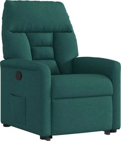 Zvedací polohovací křeslo tmavě zelené textil 3303038