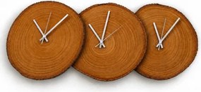 Dřevěné hodiny z přírodního plátu s kůrou | SENTOP KOR002
