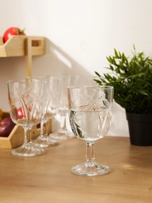 Sinsay - Sada sklenic na víno s reliéfním vzorem palem 4 pack - clear