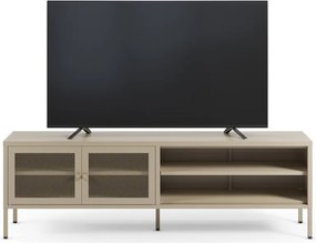 Krémový kovový TV stolek 160x50x35 cm Fayna – Marckeric