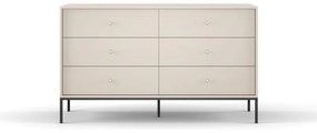 Komoda Mono II 154 cm se zásuvkami béžová/černá