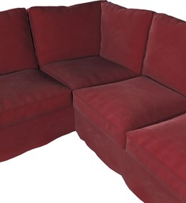 Potah na pohovku IKEA  Ektorp rohová barva červená látka lesklé, sametová