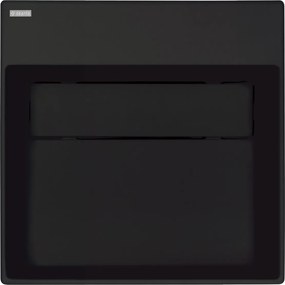Deante Correo, granitové umyvadlo na desku s poličkou pod baterii a krycí deskou 400x400x130 mm, černá, CQR_NU4M