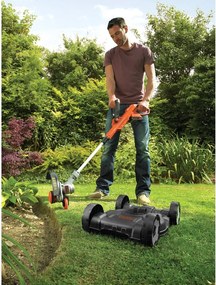 Aku strunová sekačka 3-v-1 Black+Decker STC1820CM-QW, 18V/2,0Ah, s kolovým podvozkem CM100