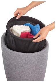 Světle šedý koš na prádlo a taburetka v jednom Wenko Linen Look, 20 l