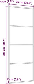 Posuvné dveře ESG sklo a hliník 76 x 205 cm bílé 151656