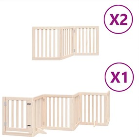 Zábrana pro psy s dvířky skládací 12 panelů 600 cm topol 3155642
