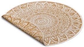 MK Original: Produkty s rodokmenem, Kusový koberec Mujkoberec Original Nora 105792 Ochre kruh – na ven i na doma, 140x140 (průměr) kruh, žlutá, chodba / předsíň
