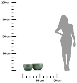 Sada 2 květináčů STRIPPED ECO zelená