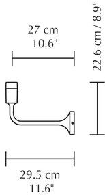 V mosazné barvě kovové nástěnné svítidlo bez stínidla Santé – UMAGE