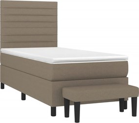 Box spring postel s matrací taupe 90x190 cm textil 3136641