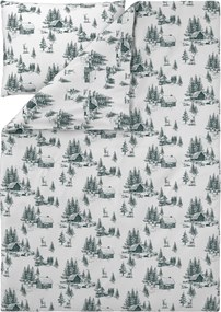 Livarno® Ložní povlečení z jemného flanelu, 140 x 200 cm, 70 x 90 cm (jedle/bílá/zelená)